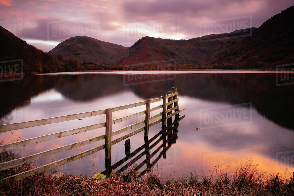Brothers Water at sunset, Dovedale, Lake District National Park, UNESCO ...