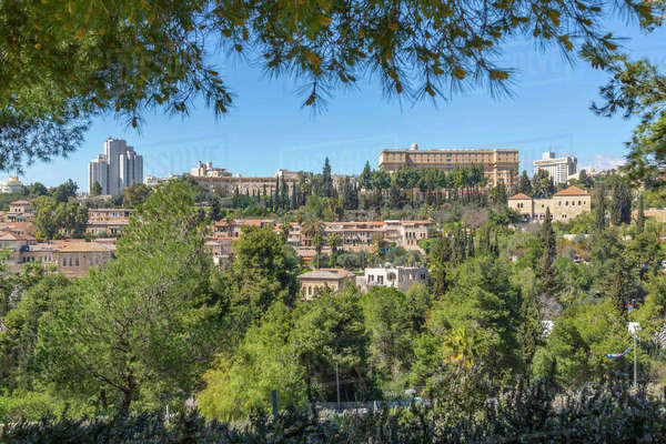 Rehavia District viewed from Old City Wall, Old City, UNESCO World ...