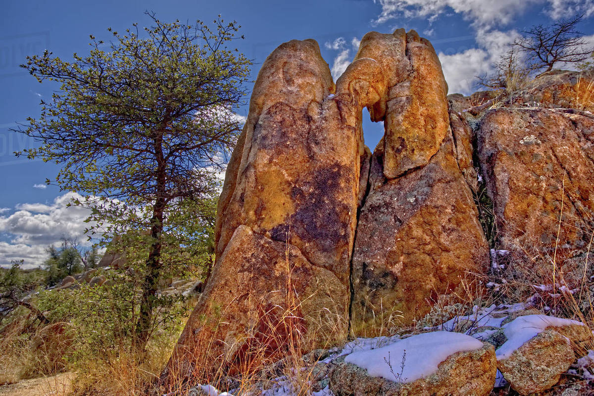 A granite rock formation along the Hole in the Wall Trail in ...