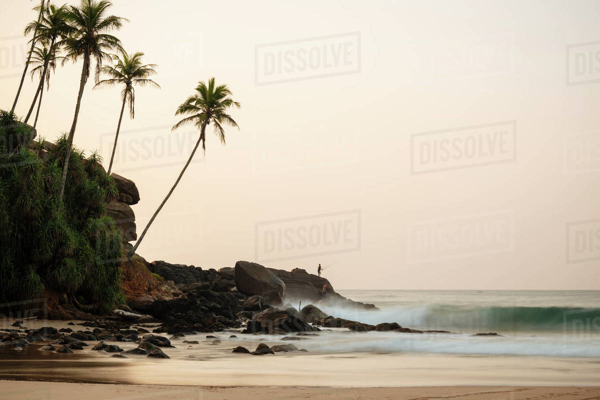 Talalla Beach at dusk, South Coast, Sri Lanka, Asia - Royalty-free ...