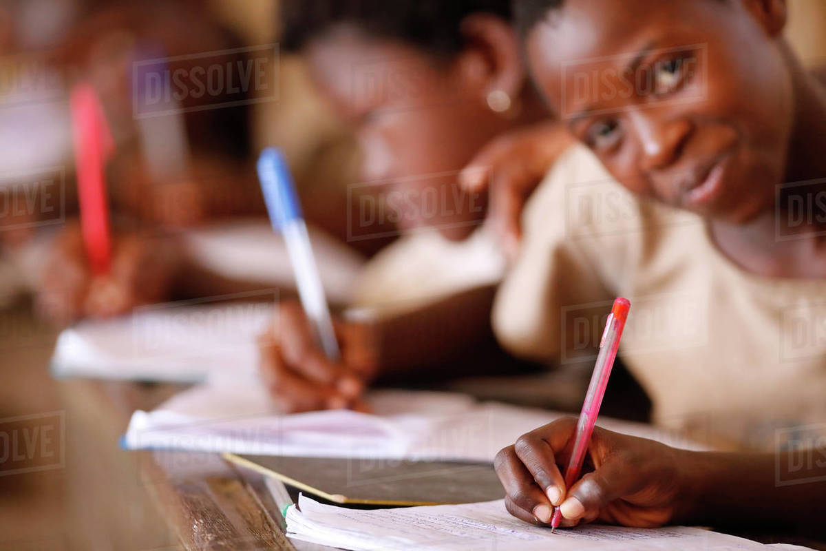 African primary school, children in the classroom, Lome, Togo, West ...