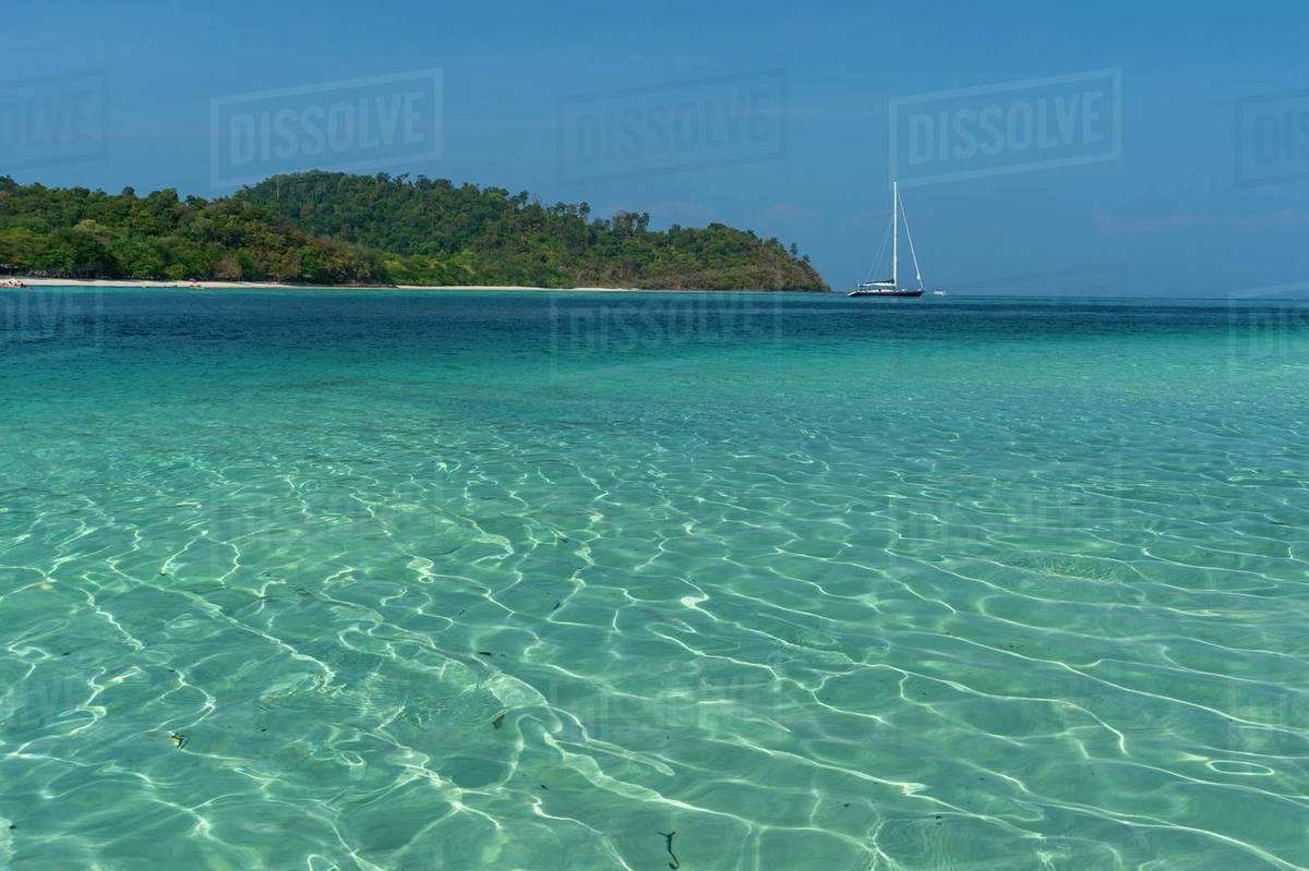 Turquoise color of Andaman Sea, Thailand, Southeast Asia, Asia - Stock ...