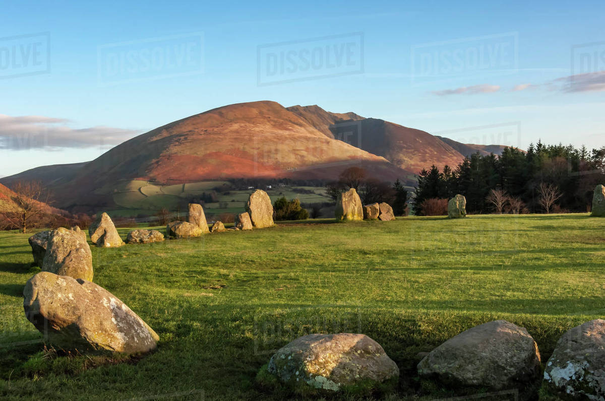 Castlerigg Stone Circle, Saddleback (Blencathra) behind, Keswick, Lake ...