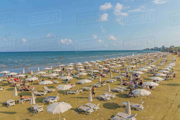 Finikoudes Beach in Larnaca, Cyprus, Mediterranean, Europe - Stock ...