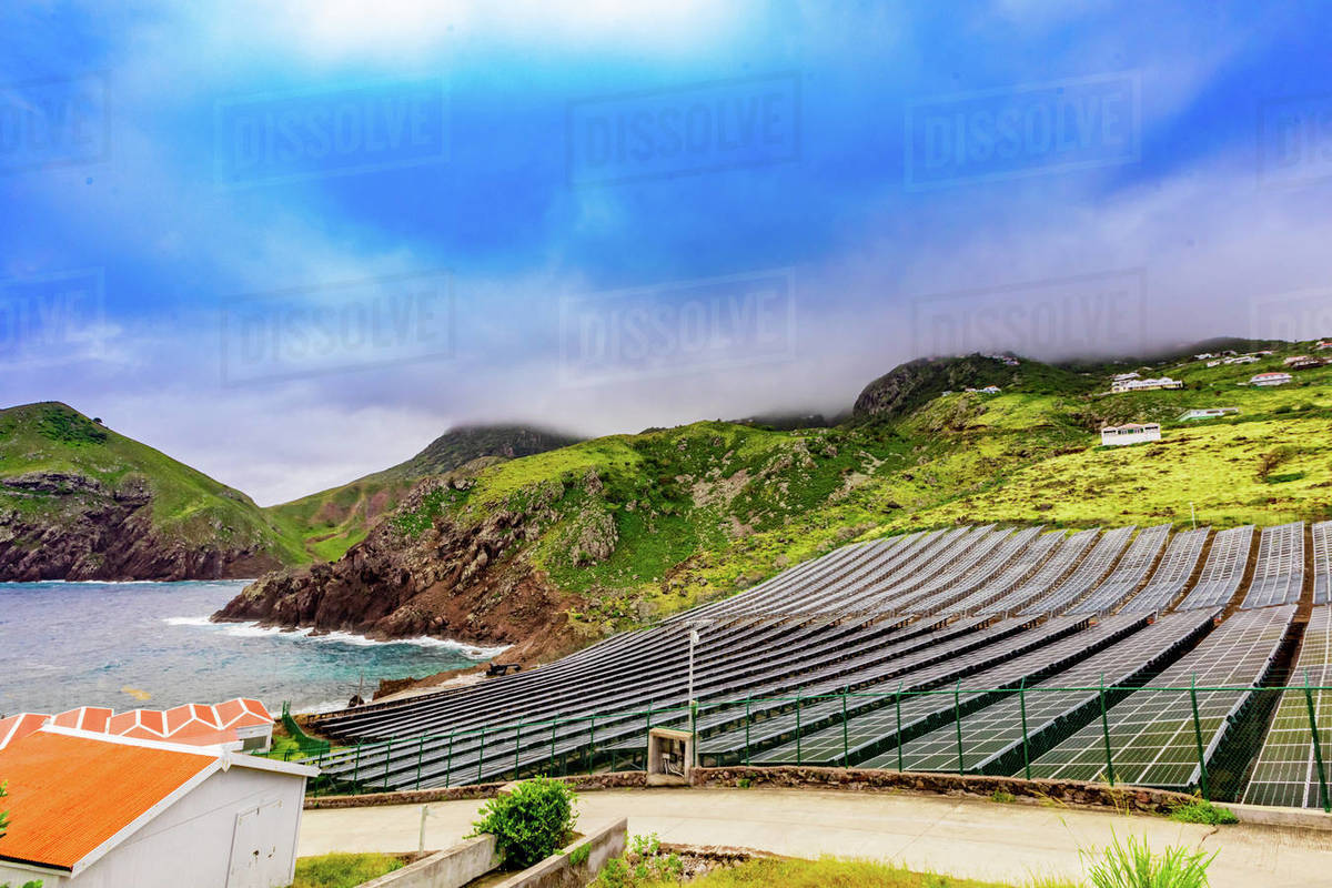 Solar power on Saba Island, Netherlands Antilles, West Indies ...