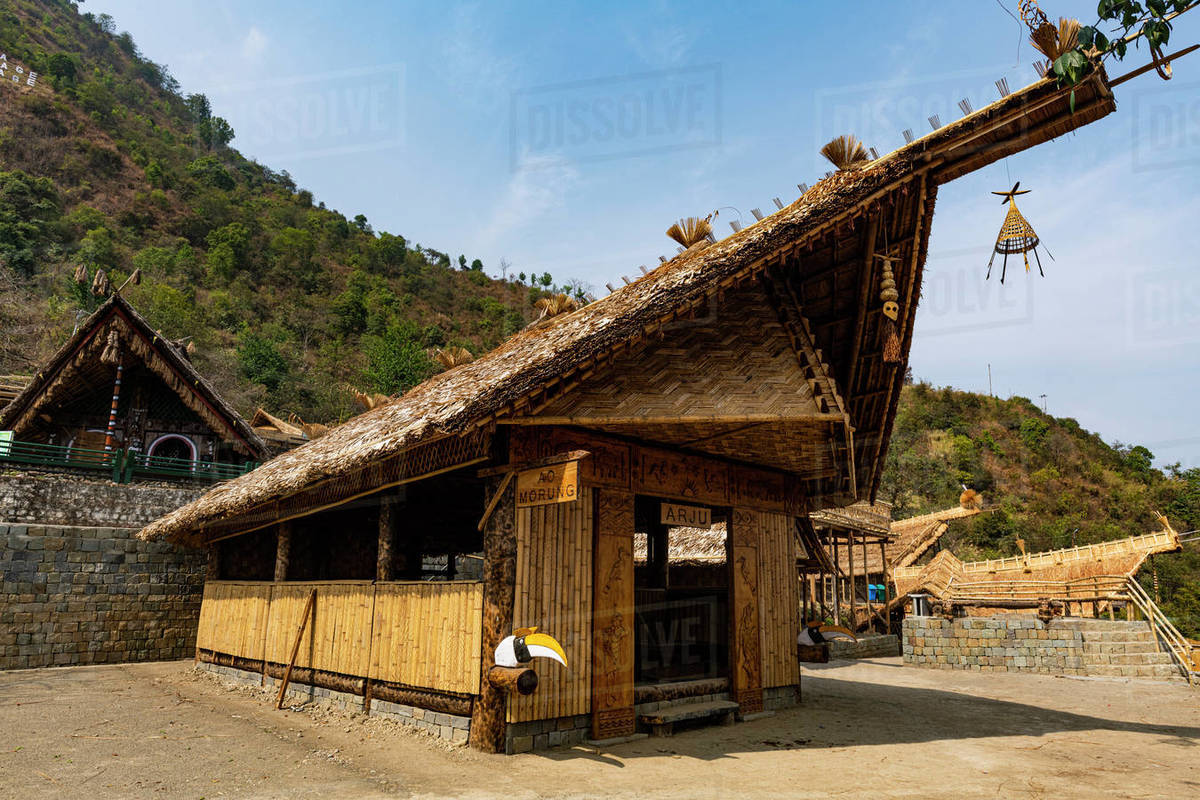 Traditional build huts, Naga heritage village of Kisama, Nagaland ...