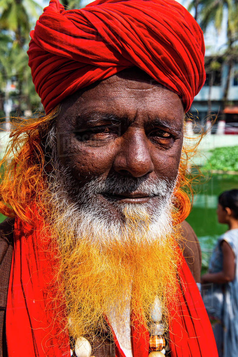 Close up of a Sufi holy man, Hazrat Shah Jalal Mosque and tomb, Sylhet ...