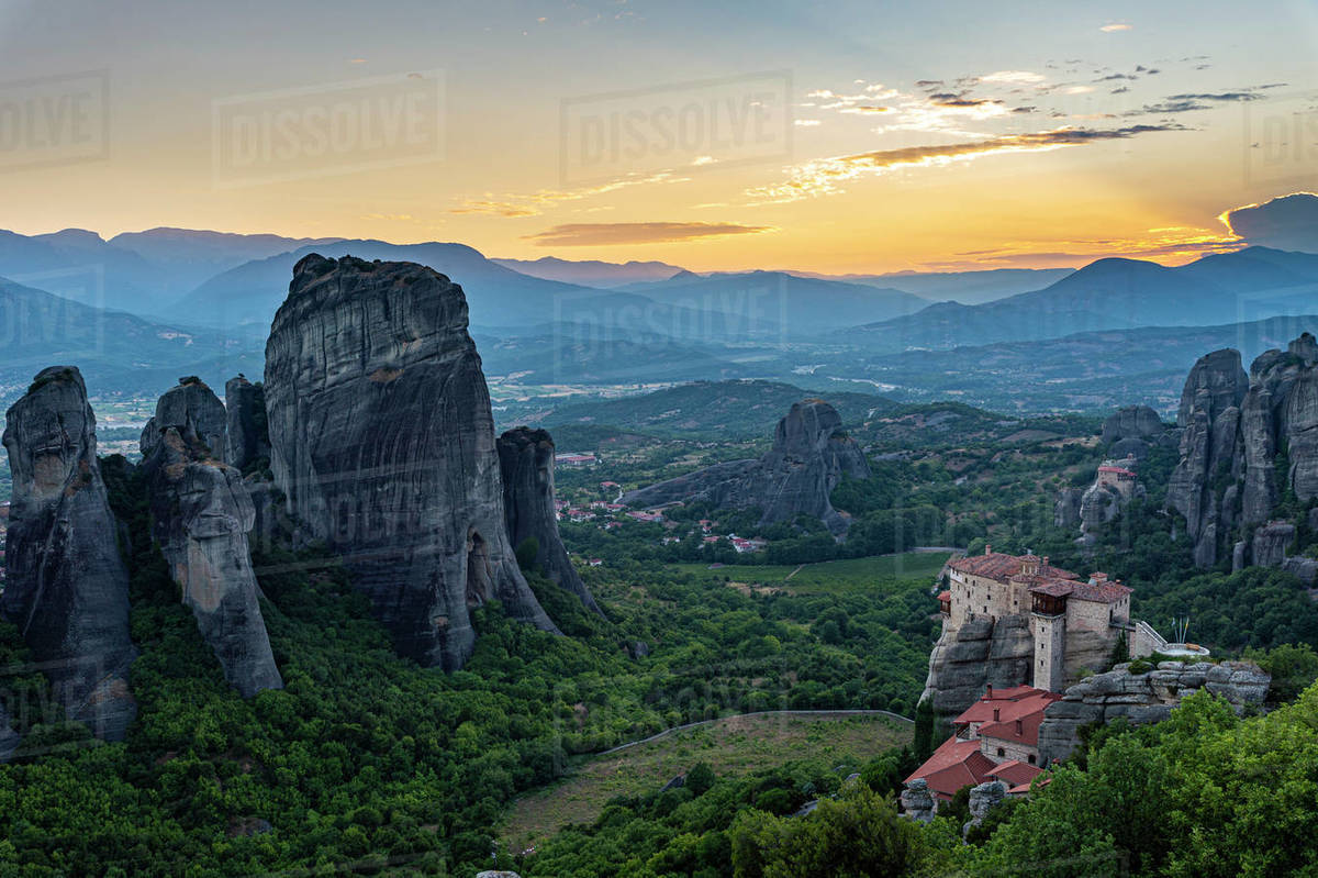 Holy Monastery of St. Nicholas Anapafsas at sunset, UNESCO World ...