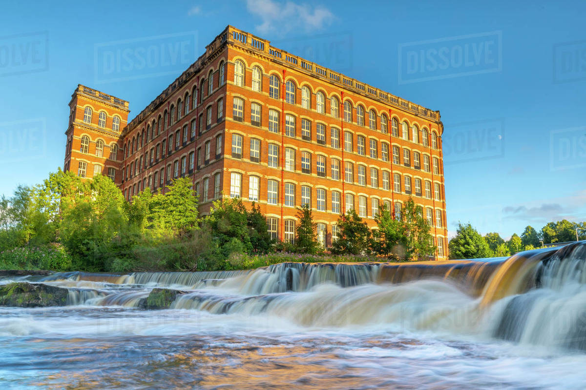 Anchor Mill and waterfall on the River Cart, Paisley, Renfrewshire ...