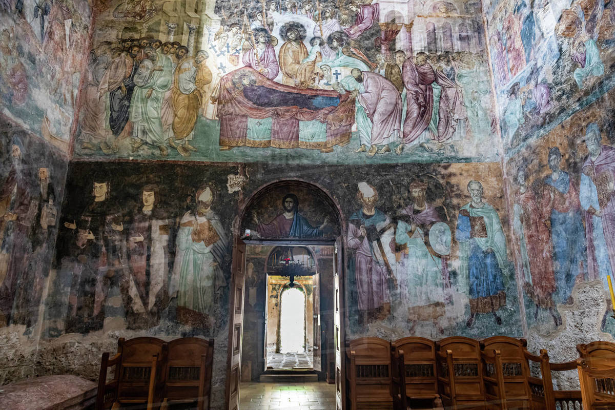 Beautiful wall paintings, Sopocani Monastery, UNESCO World Heritage ...