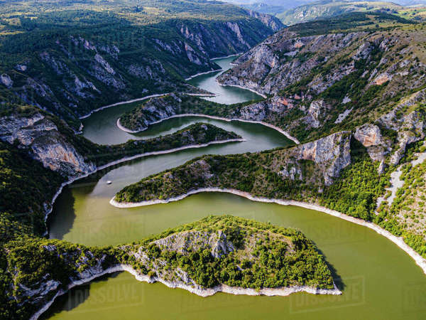 Uvac River meandering through the mountains, Uvac Special Nature ...