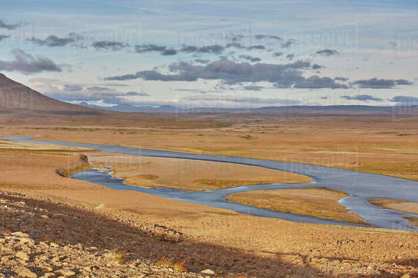 The wilderness of Iceland's desolate interior, The Kjolur valley, in ...