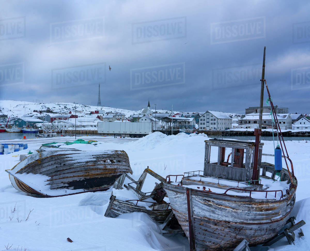 Port, Berlevag, Varanger Peninsula, Finnmark, Norway, Scandinavia ...