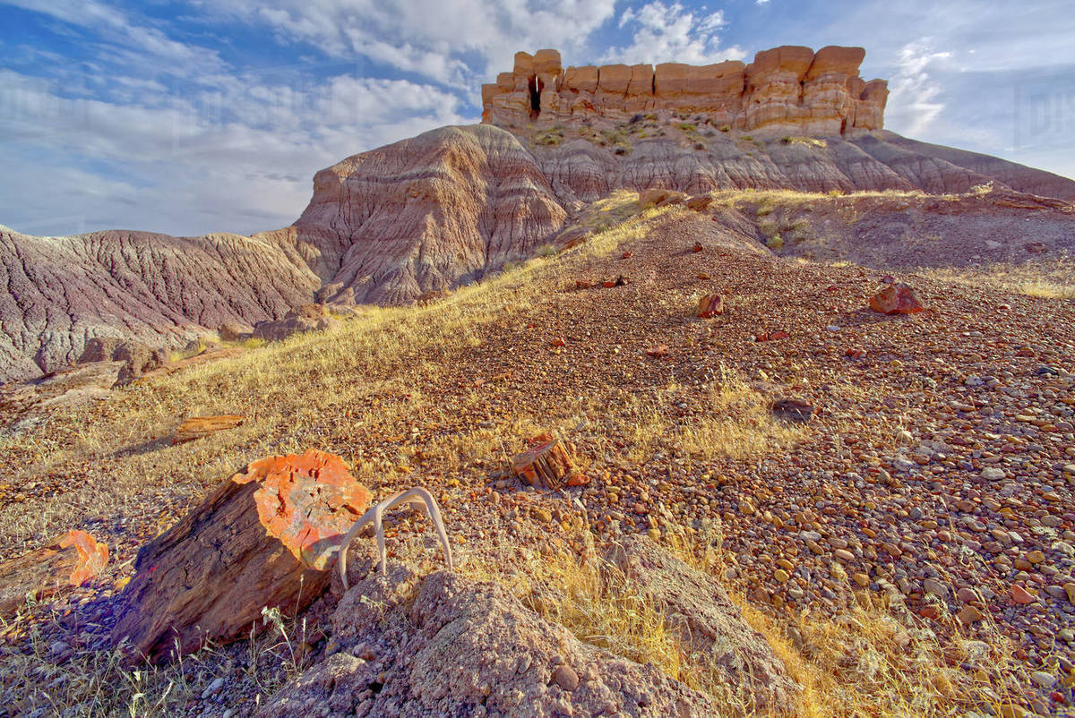 Keyhole Mesa, named for a keyhole shaped cave on its north side, in the ...