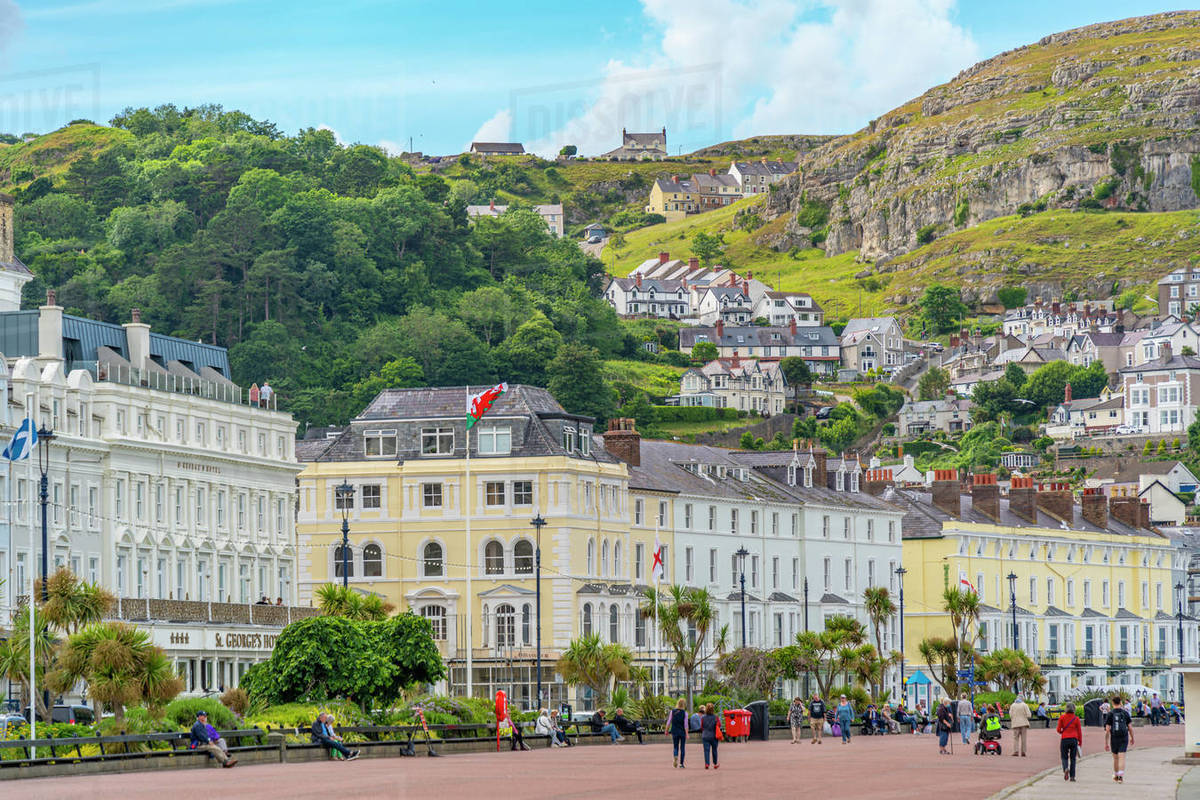 View of Llandudno and the Great Orme in background from Promenade ...