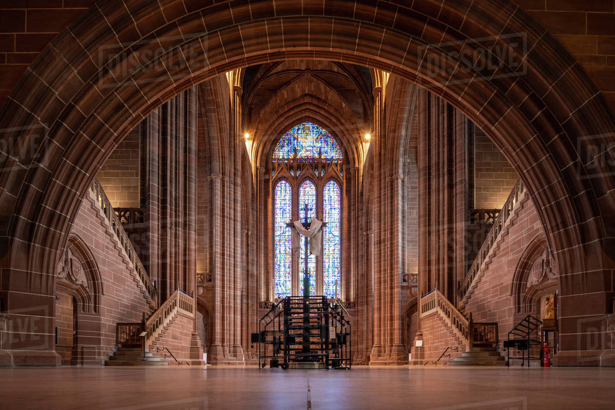 Interior of Liverpool Cathedral, Liverpool, Merseyside, England, United ...