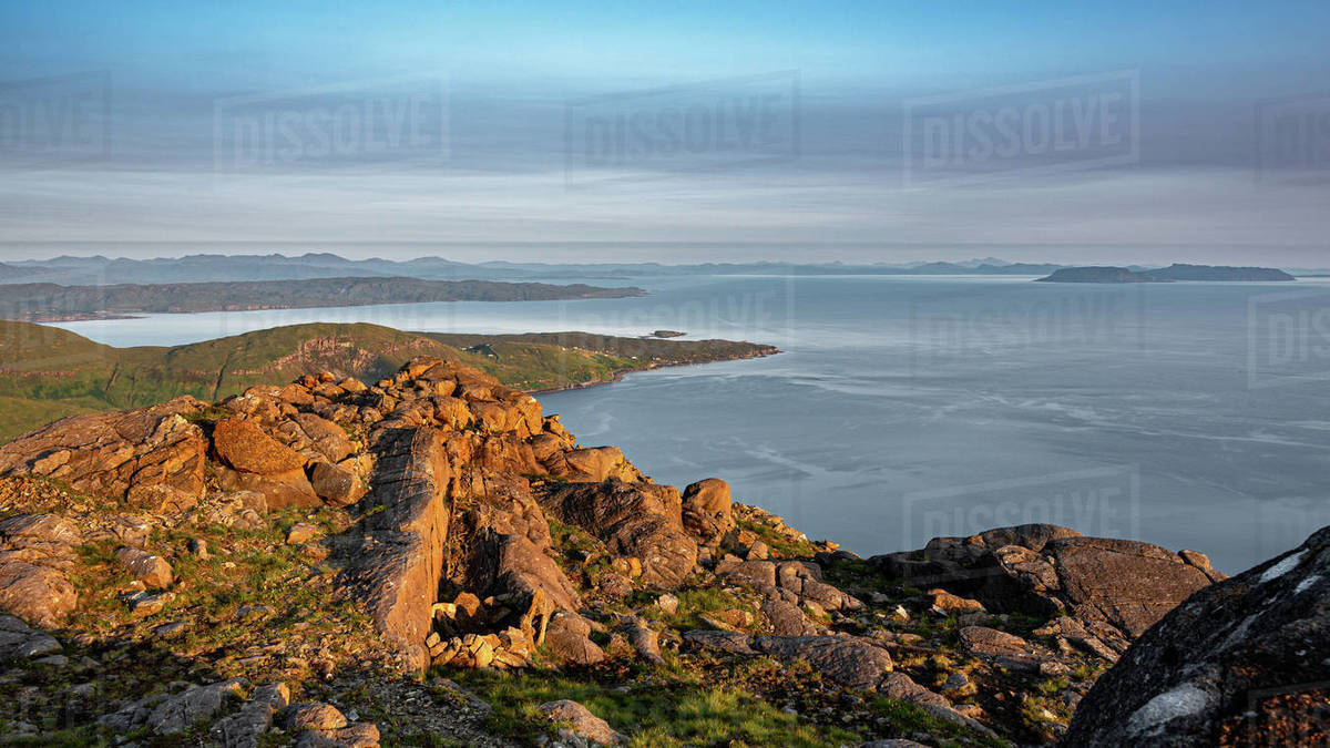 Looking down on the village of Elgol and the Isle of Eigg from the ...
