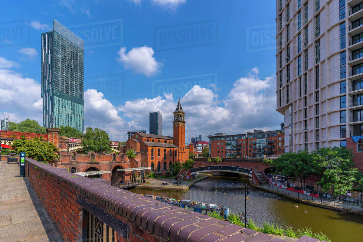 View of 301 Deansgate, St. George's church, Castlefield Canal ...