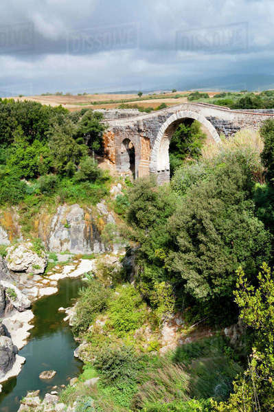 Roman Bridge of the Devil, River Fiora, Vulci, Province of Viterbo ...