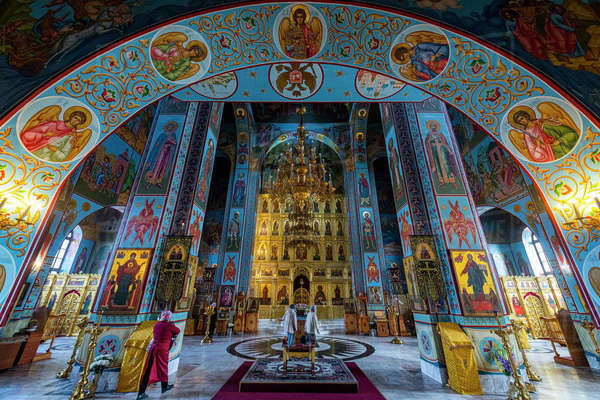 Interior of Abakan Cathedral of the Transfiguration, Abakan, Republic ...