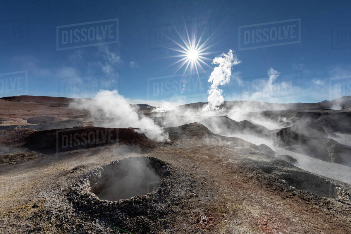 Geysers at Banos Termales in the Eduardo Avaroa Andean Fauna National ...