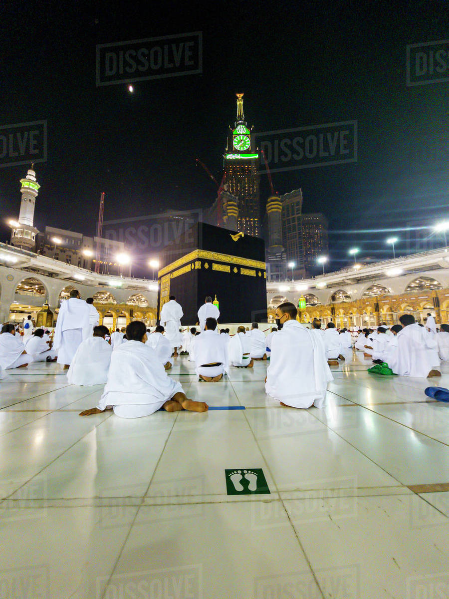 Pilgrims around the Kaaba, the Hajj, Mekka (Mecca), Kingdom of Saudi ...