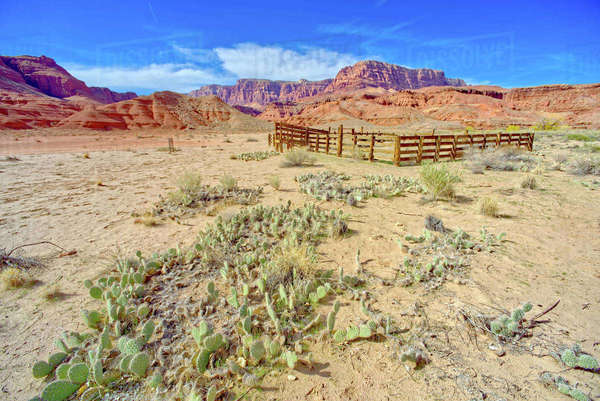 Lonely Dell Ranch Corral at Vermilion Cliffs National Monument near the ...