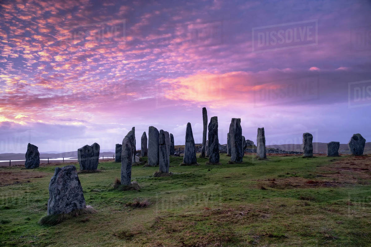 The Callanish Standing Stones at sunrise, Callanish, Isle of Lewis ...