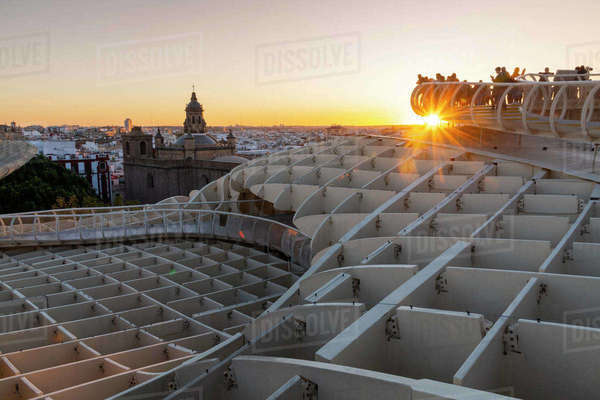 The Metropol Parasol (Las Setas de Sevilla) at sunset, Seville ...