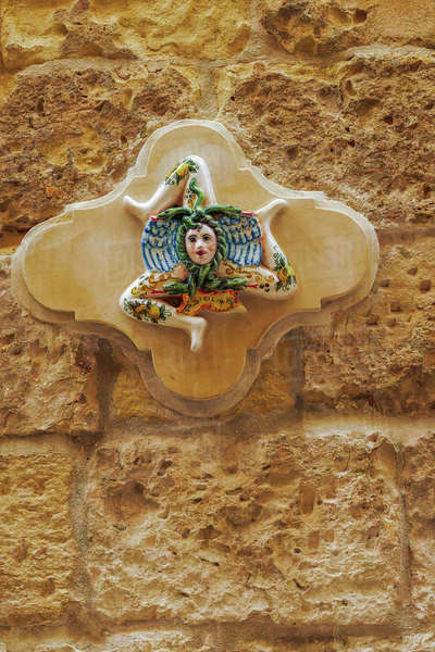 Trinacria three-legged female shaped emblematic symbol of Sicily, Italy ...