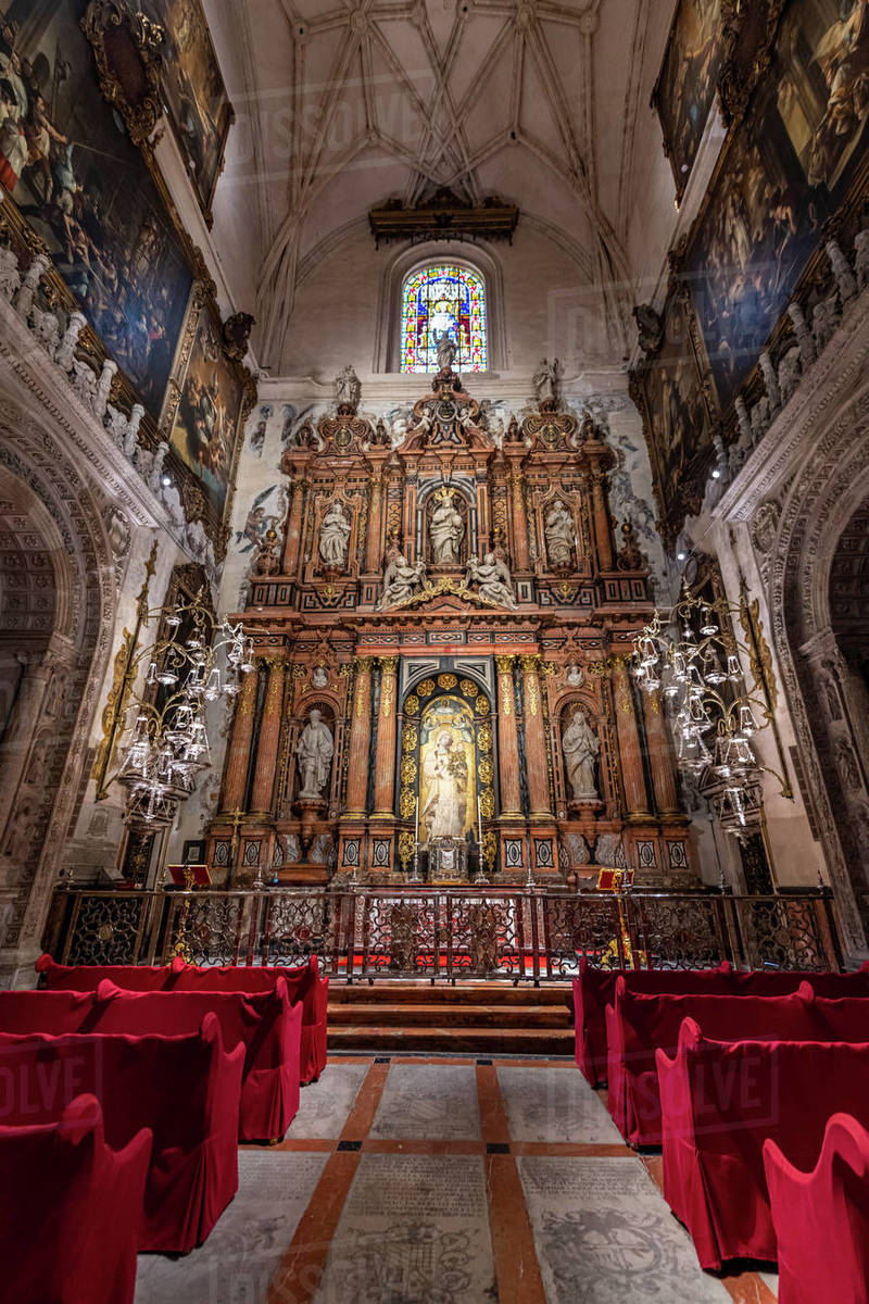 Interior of Seville Cathedral, UNESCO World Heritage Site, Seville ...