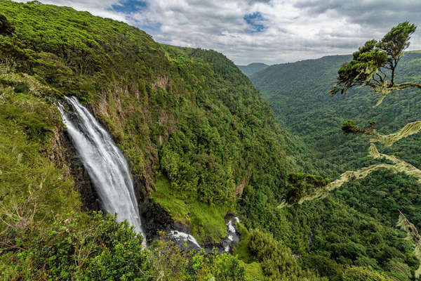 View over Karuru Fall, Aberdare National Park, Kenya, East Africa ...