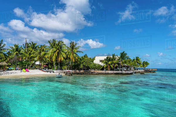 Little bay at the Tiputa Pass, Rangiroa atoll, Tuamotus, French ...