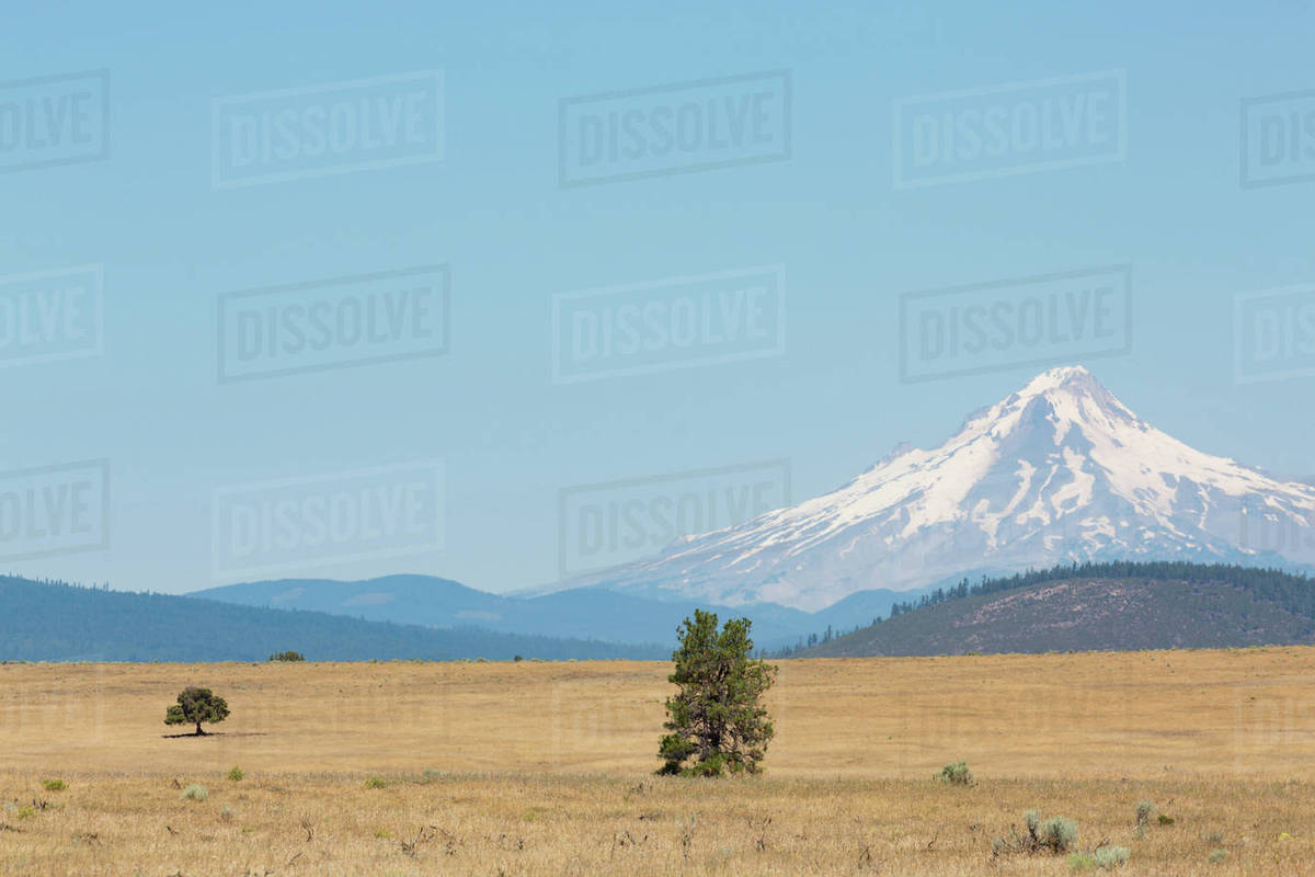 Central Oregon's High Desert with Mount Hood, part of the Cascade Range ...