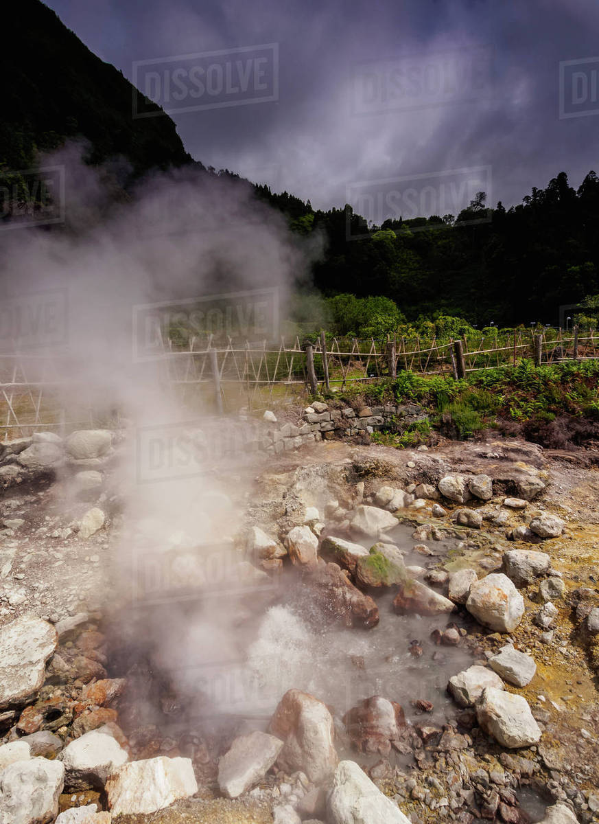 Fumarolas da Lagoa das Furnas, hot springs, Sao Miguel Island, Azores ...