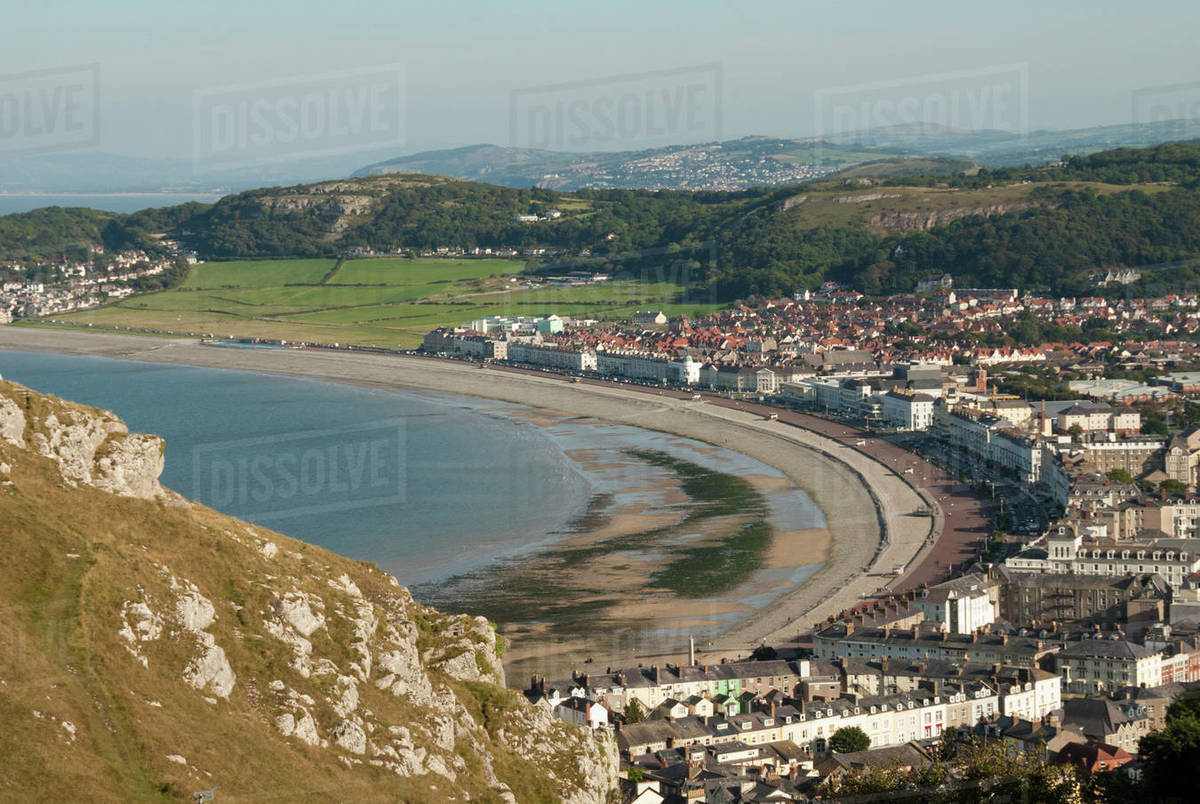 Llandudno, seen from the Great Orme, Conwy County, North Wales, United ...