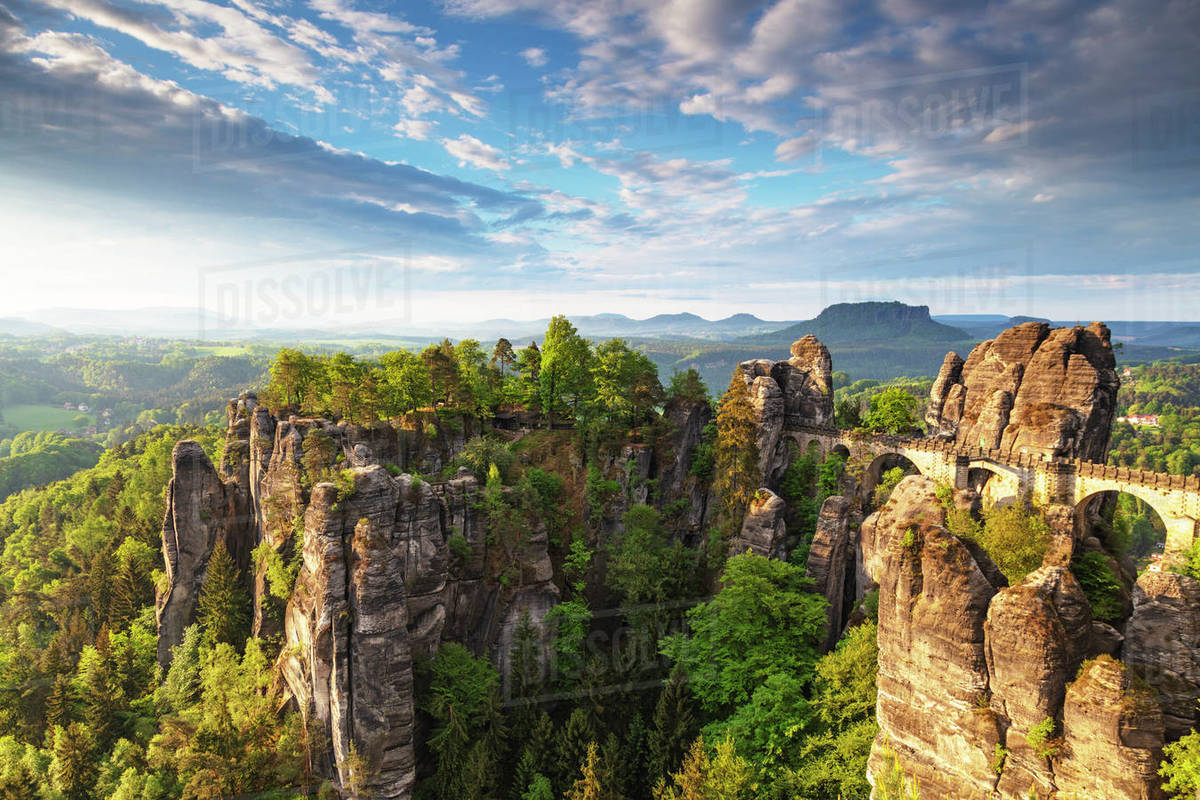 Bastei Bridge, Saxon Switzerland National Park, Saxony, Germany, Europe ...