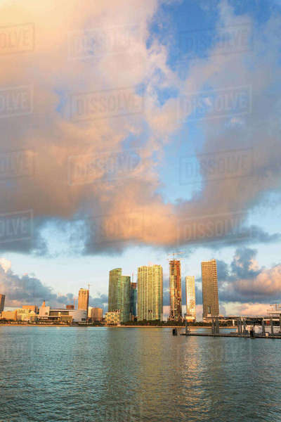 Skyscrapers seen from Watson Island, Miami, Florida, United States of ...