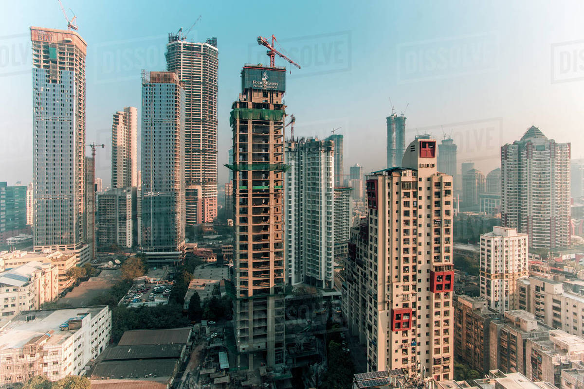 City skyline of modern office and residential buildings, Mumbai ...