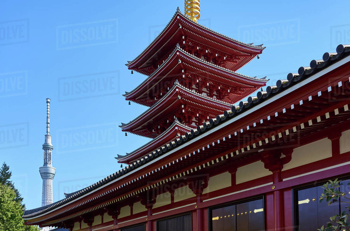 Sensoji Temple Pagoda (Asakusa Kannon Temple), the oldest temple in ...