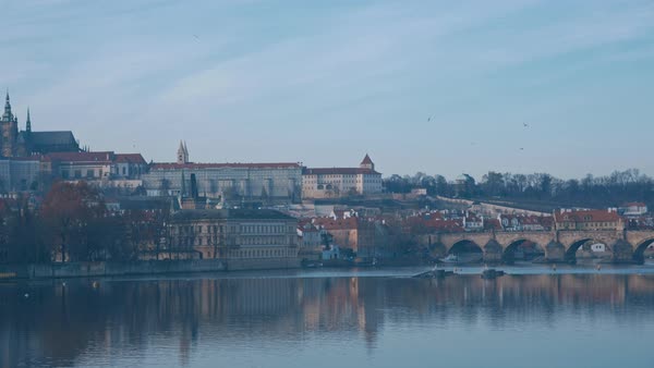 Prague landscape and river view. Landscape, travel, tourism, europe ...
