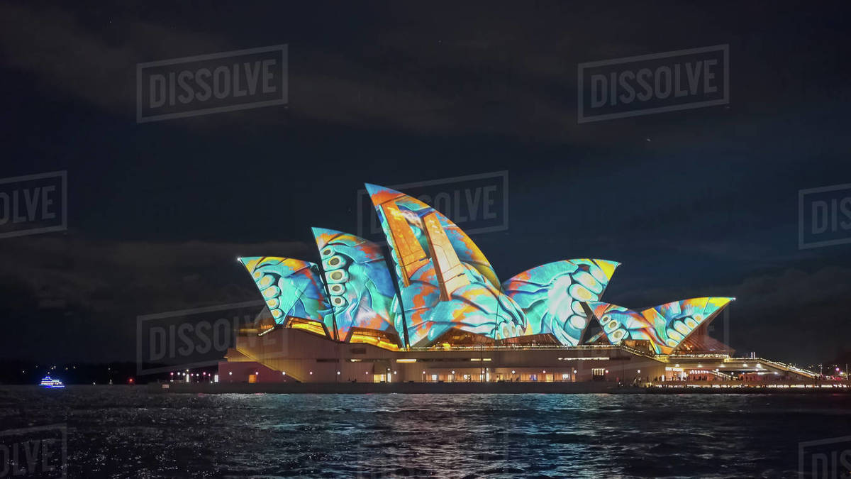 SYDNEY, AUSTRALIA - JUNE, 5, 2017: orange blue colors in the form of ...