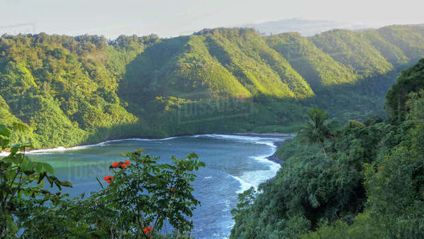 maui's honomanu bay and and the road to hana in hawaii - Royalty-free ...
