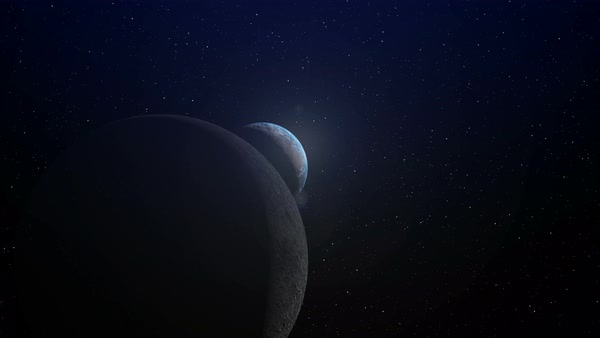 Realistic rotating earth planet with sunrise at the horizon by 3d ...