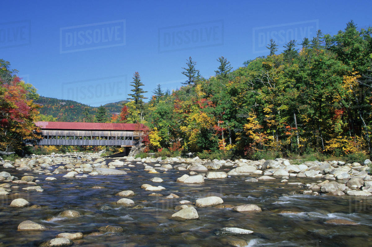 Albany covered bridge over Swift River, Kancamgus Highway, White ...
