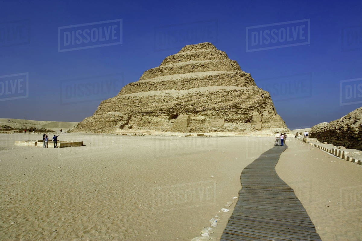 Step pyramid at Saqqara, one of the earliest Egyptian pyramids, built ...