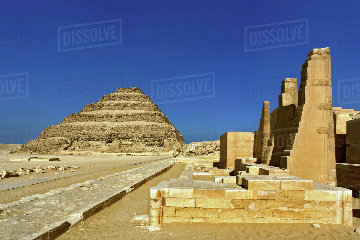 Step pyramid at Saqqara, one of the earliest Egyptian pyramids, built ...