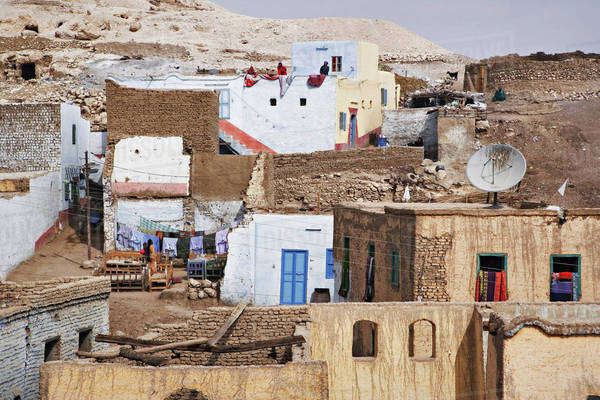 Very poor rural village outside Luxor, Egypt. - Royalty-free Stock ...