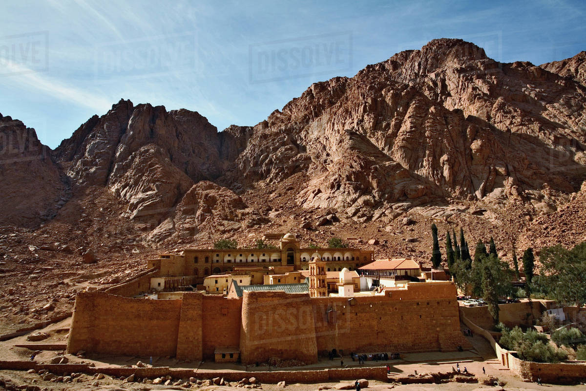 Monastery of St Catherine located at the foot of Mount Moses, in the ...