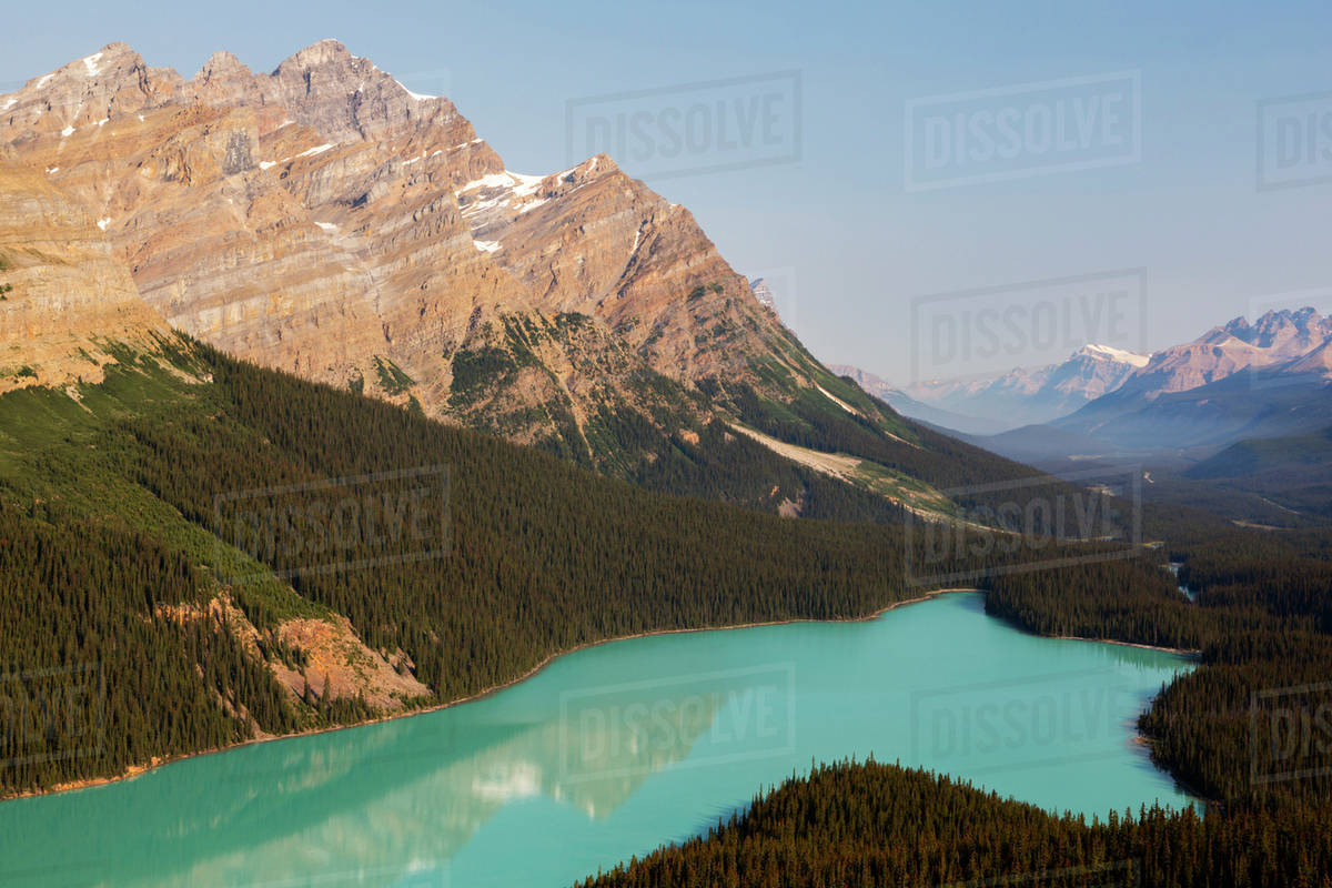 Canada, Alberta, Jasper National Park, Peyto Lake and Caldron Peak ...
